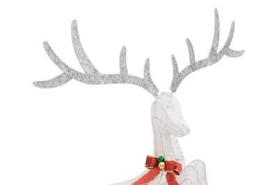 Juldekoration flygande ren 120 LED silver kallvit - Belysning ...