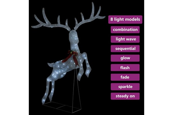 Juldekoration flygande ren 120 LED silver kallvit - Belysning ...