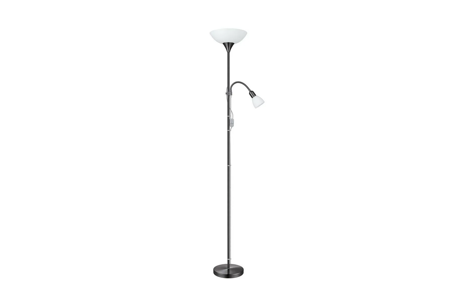 Golvlampa Eglo Up 2 med Läslampa Nickel-Nero Vit - Belysning - Black ...
