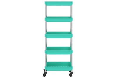 Rullvagn 5 våningar turkos 40x22x116 cm järn och ABS - Förvaring ...