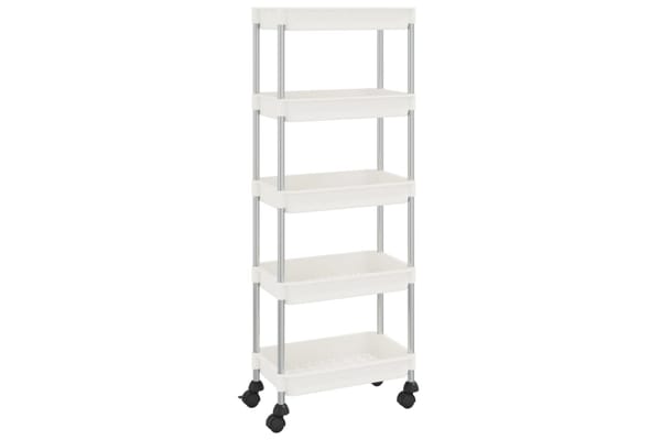 Rullvagn 5 våningar vit 40x22x116 cm järn och ABS - Förvaring ...