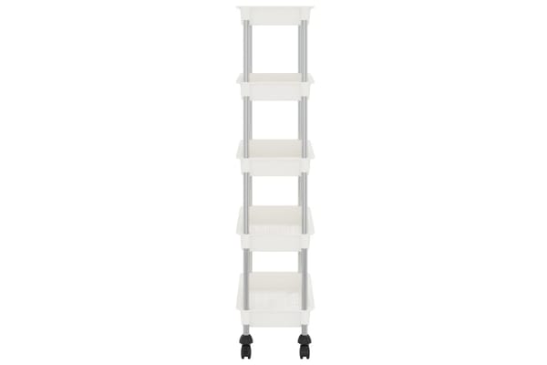 Rullvagn 5 våningar vit 40x22x116 cm järn och ABS - Förvaring ...