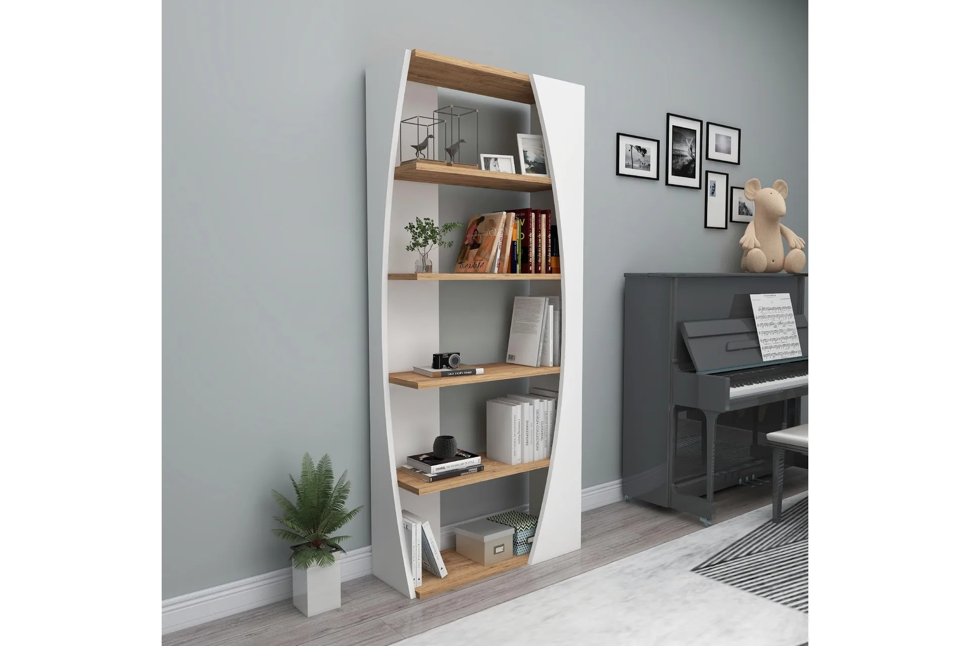 Selge Bokhylla 63,6 cm Brun/Vit - Förvaring - Furniturebox