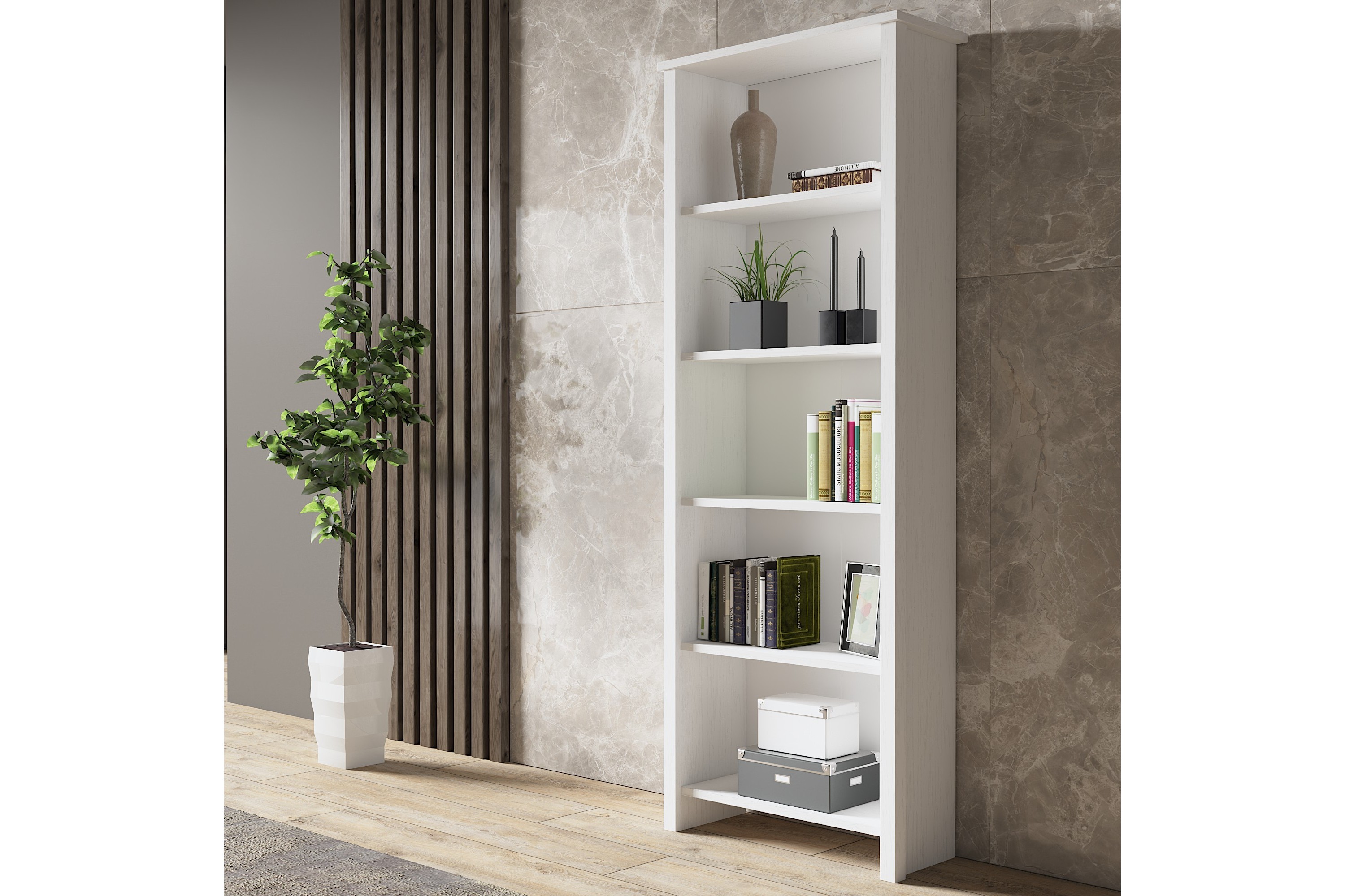 Elspet Bokhylla 64 cm Brun/Vit - Förvaring - Furniturebox