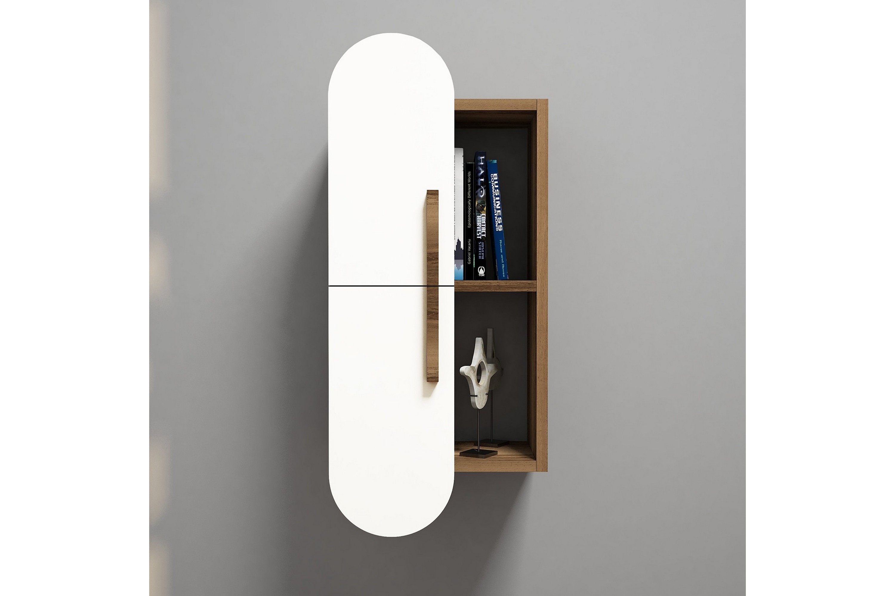 VARRED Vägghylla 35 cm Brun/Vit - Förvaring - Furniturebox