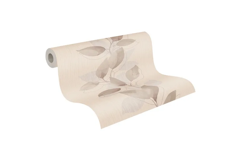 Blommig Tapet Attractive Ovävd Beige - Mönstrade tapeter - Furniturebox