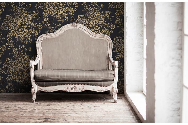 Blommig Tapet Metallic Silk Ovävd Guld - Mönstrade tapeter - Furniturebox