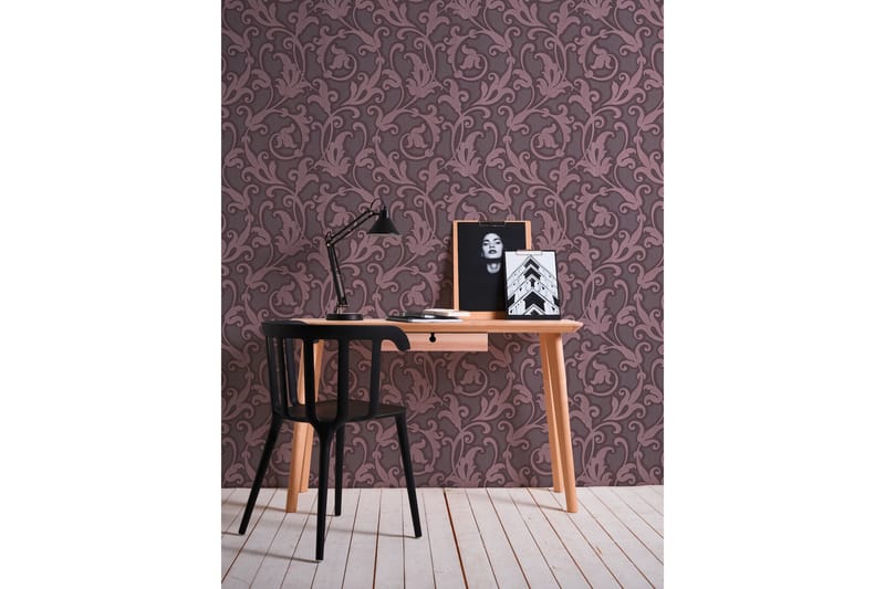 Blommig Tapet Tessuto Ovävd Lila - Mönstrade tapeter - Furniturebox