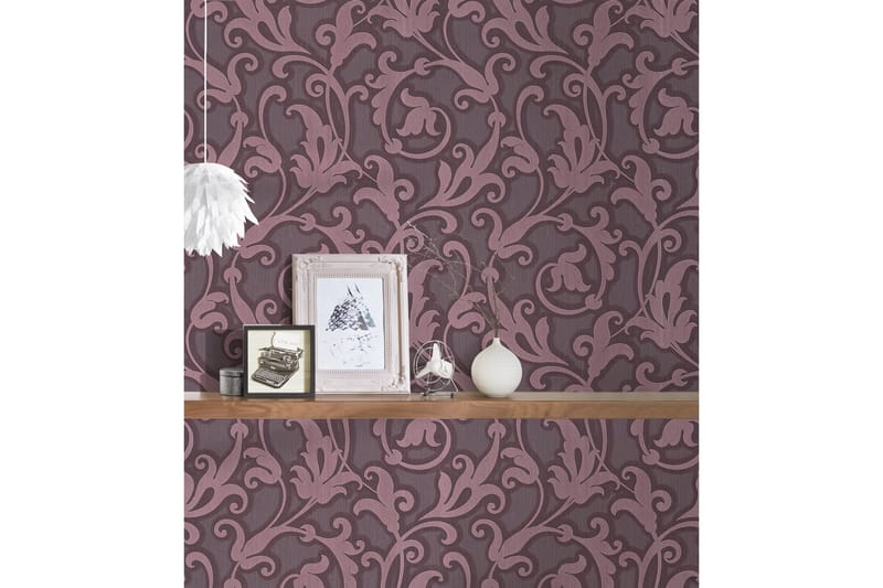 Blommig Tapet Tessuto Ovävd Lila - Mönstrade tapeter - Furniturebox