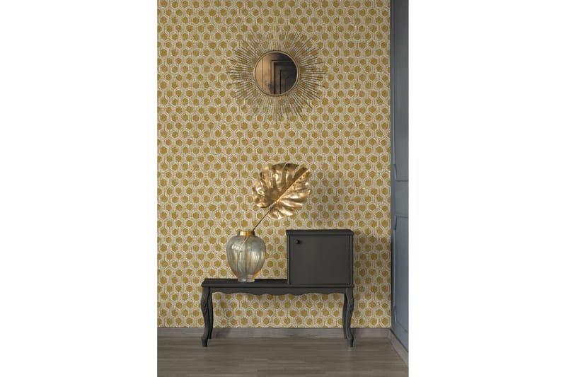 Geometric Tapet Alpha Ovävd Guld Beige - Mönstrade tapeter - Furniturebox