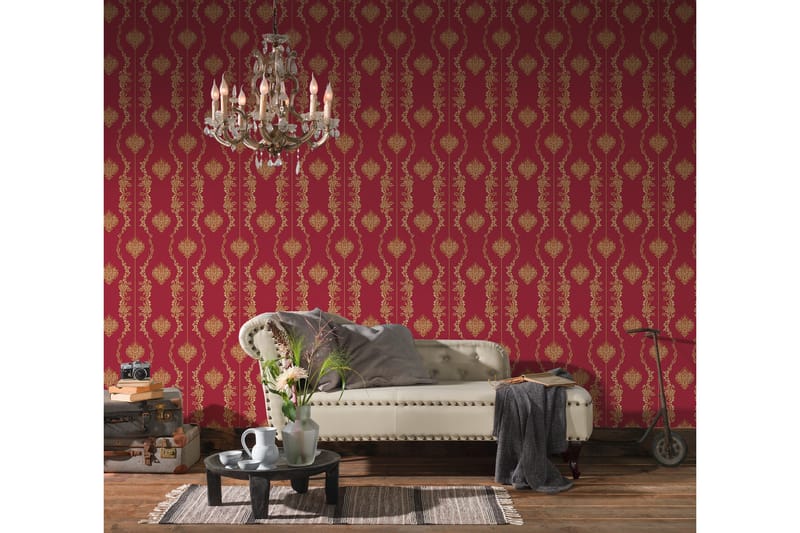 Barock Tapet Château Ovävd Röd Gul - Inredning & dekor - Furniturebox