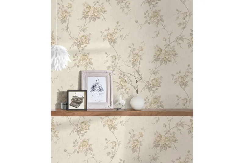 Rosas Tapet Romantico Ovävd Brun Beige - Inredning & dekor - Furniturebox