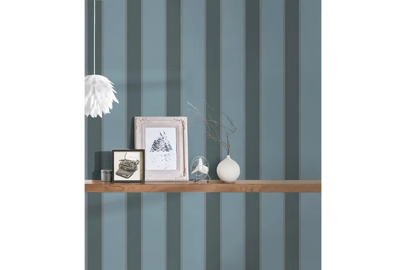 Randig Tapet Alpha Ovävd Silver Blå - Mönstrade tapeter - Furniturebox