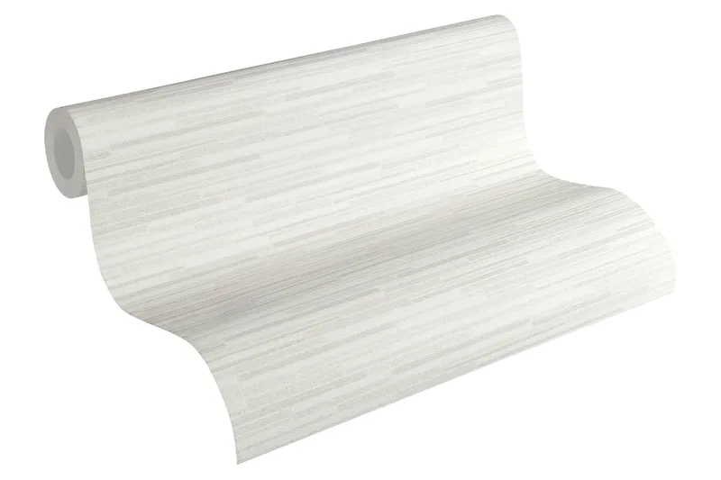 Randig Tapet Ovävd Vit Grå - Mönstrade tapeter - Furniturebox