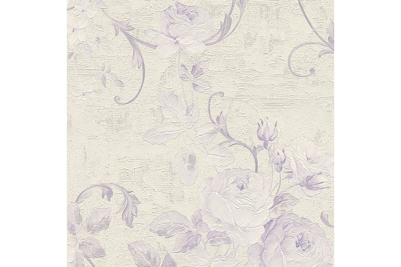 Rosas Tapet Romantico Ovävd Lila Cream - Mönstrade tapeter - Furniturebox
