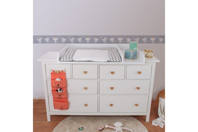 Självhäftande border Meow Cats Grå Vit Svart - Tapetbård - Furniturebox