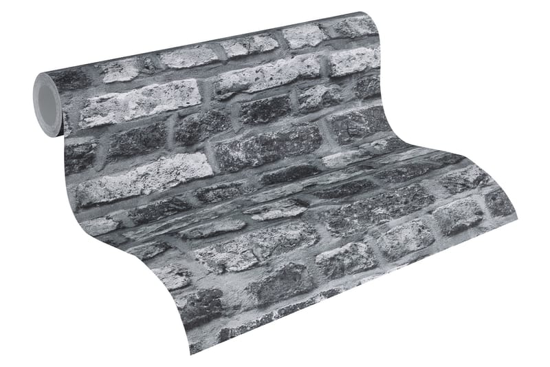 Sten Tapet Ovävd Grå Svart - Mönstrade tapeter - Furniturebox