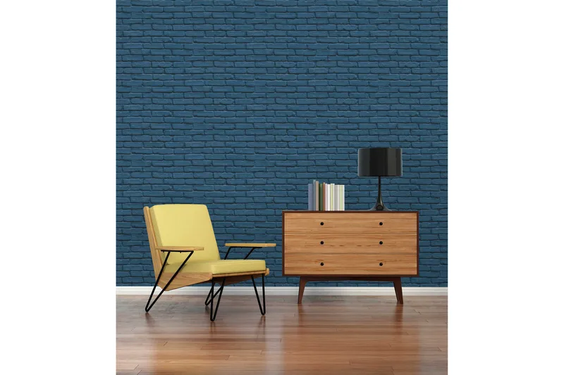 Stone effect Tapet Attractive Ovävd Blå - Mönstrade tapeter - Furniturebox