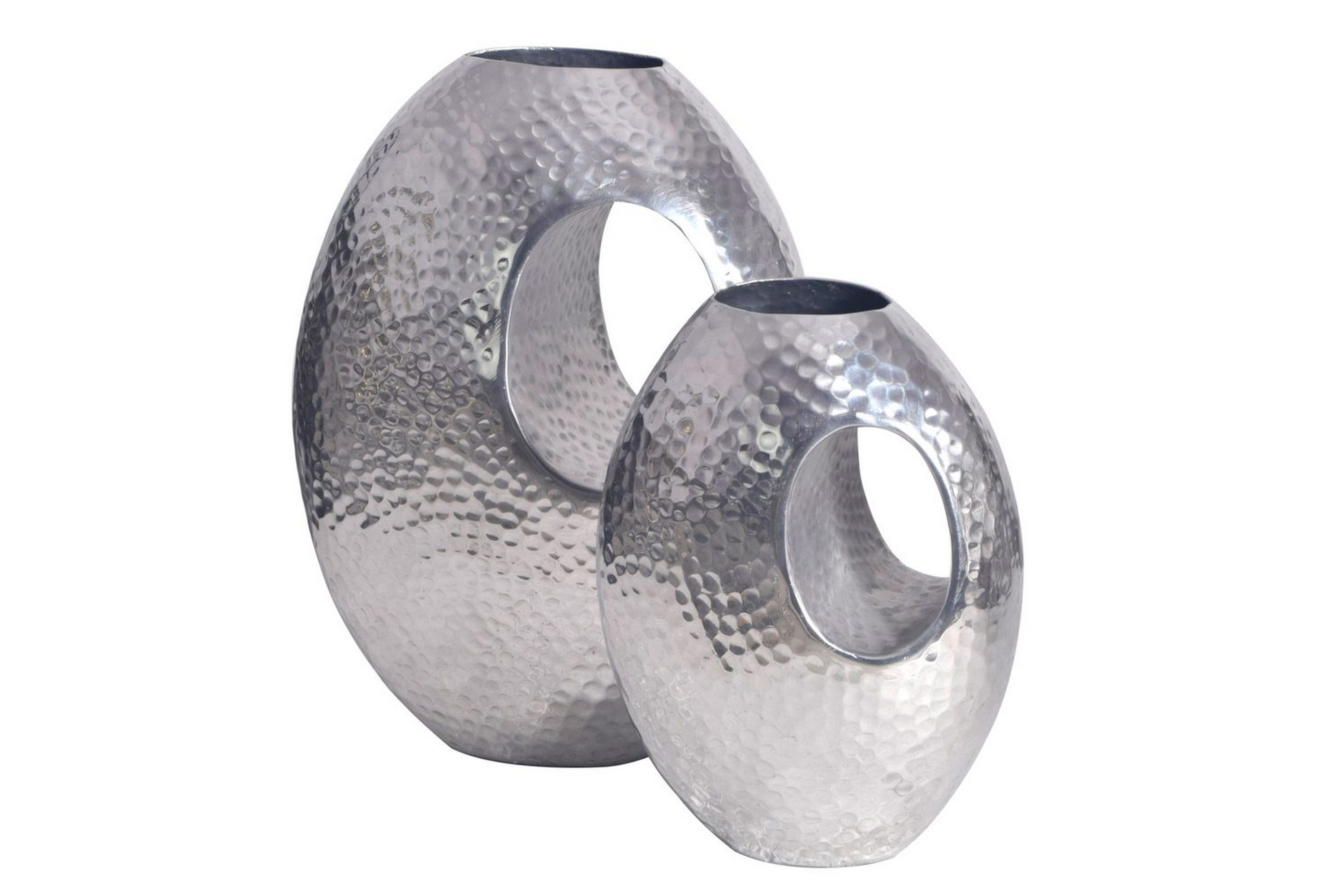 Vas Wohnling Set om 2 Aluminium Hamrad look, modern loftstil Silver ...
