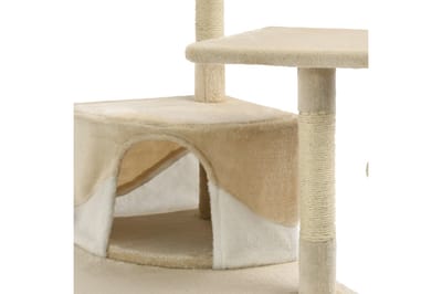 Klösträd med klöspelare i sisal 203 cm beige och vit - Möbler ...