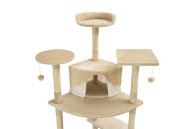 Klösträd med klöspelare i sisal 203 cm beige och vit - Möbler ...