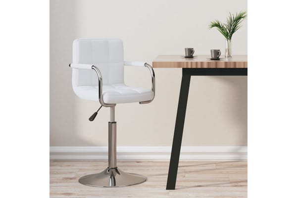 Barstol vit konstläder - Möbler - Furniturebox