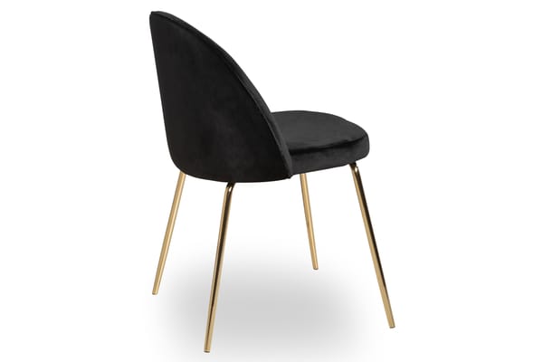 SANDRO Matstol Sammet Svart/Mässing - Möbler - Furniturebox