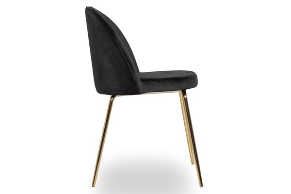 SANDRO Matstol Sammet Svart/Mässing - Möbler - Furniturebox