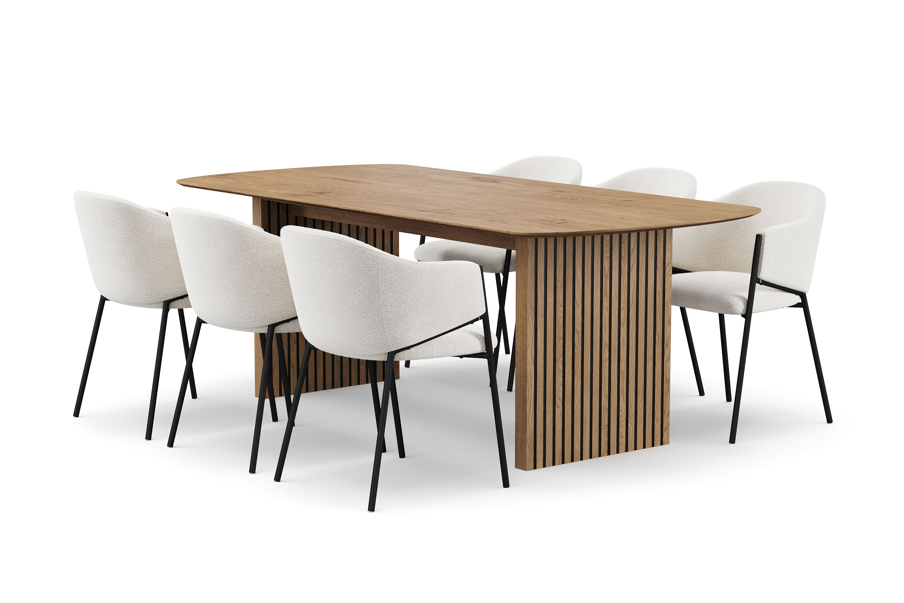 Richeto Matbord 210 cm med 6 Filip Matstolar - Möbler - Furniturebox