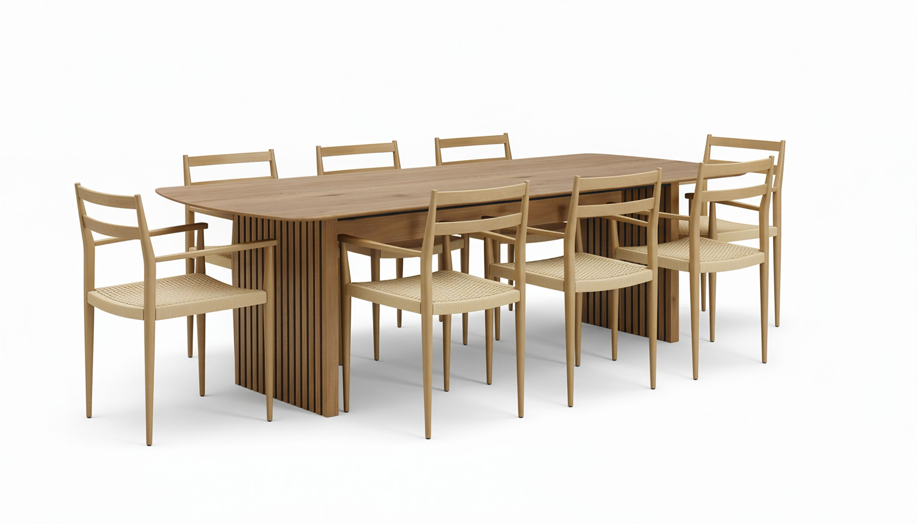 Richeto Matbord 240 cm med 8 st Jamna Karmstolar - Möbler - Black ...