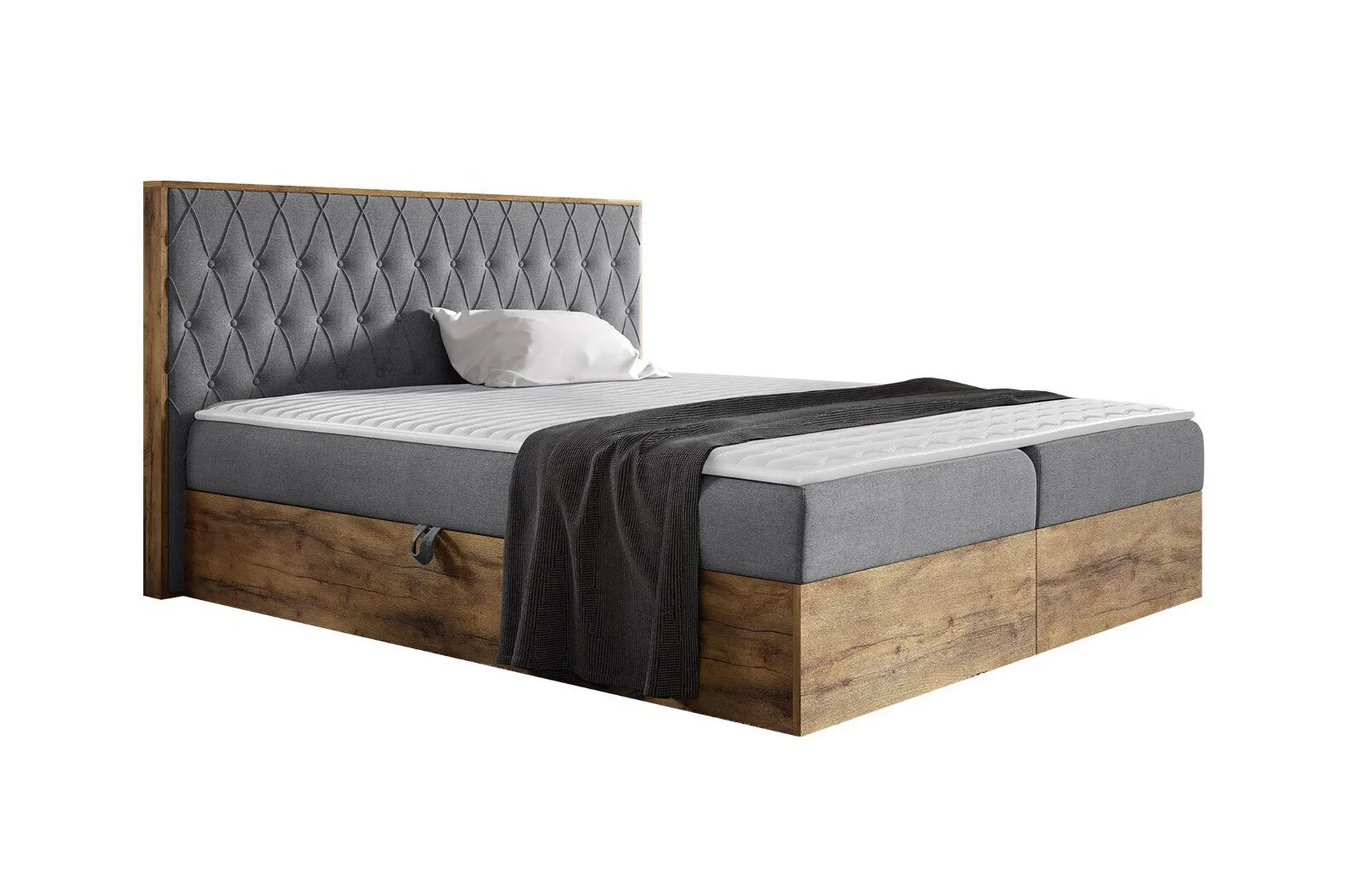 Oberting Sängram 120x200 cm Grå/trä - Möbler - Furniturebox