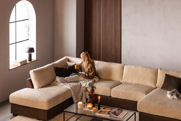 AUSTIN U-Soffa Divan Höger Beige/Brun - Möbler - Black Friday ...