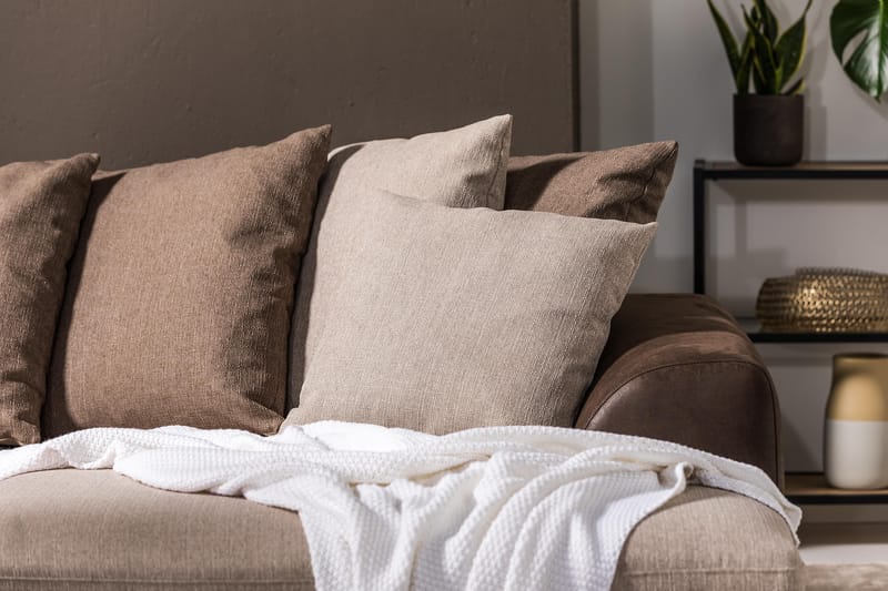 AUSTIN U-Soffa Divan Höger inkl Kuvertkuddar Brun/Beige - Möbler ...