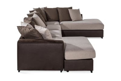 AUSTIN U-Soffa Divan Vänster inkl Kuvertkuddar Brun/Beige - Möbler ...