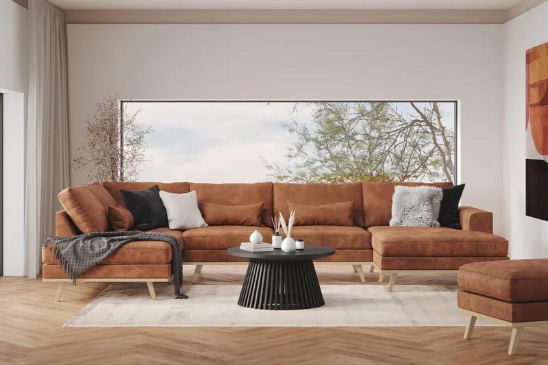 TULSA U-soffa Brun/Ek Brun - Möbler - Black Friday! - Furniturebox