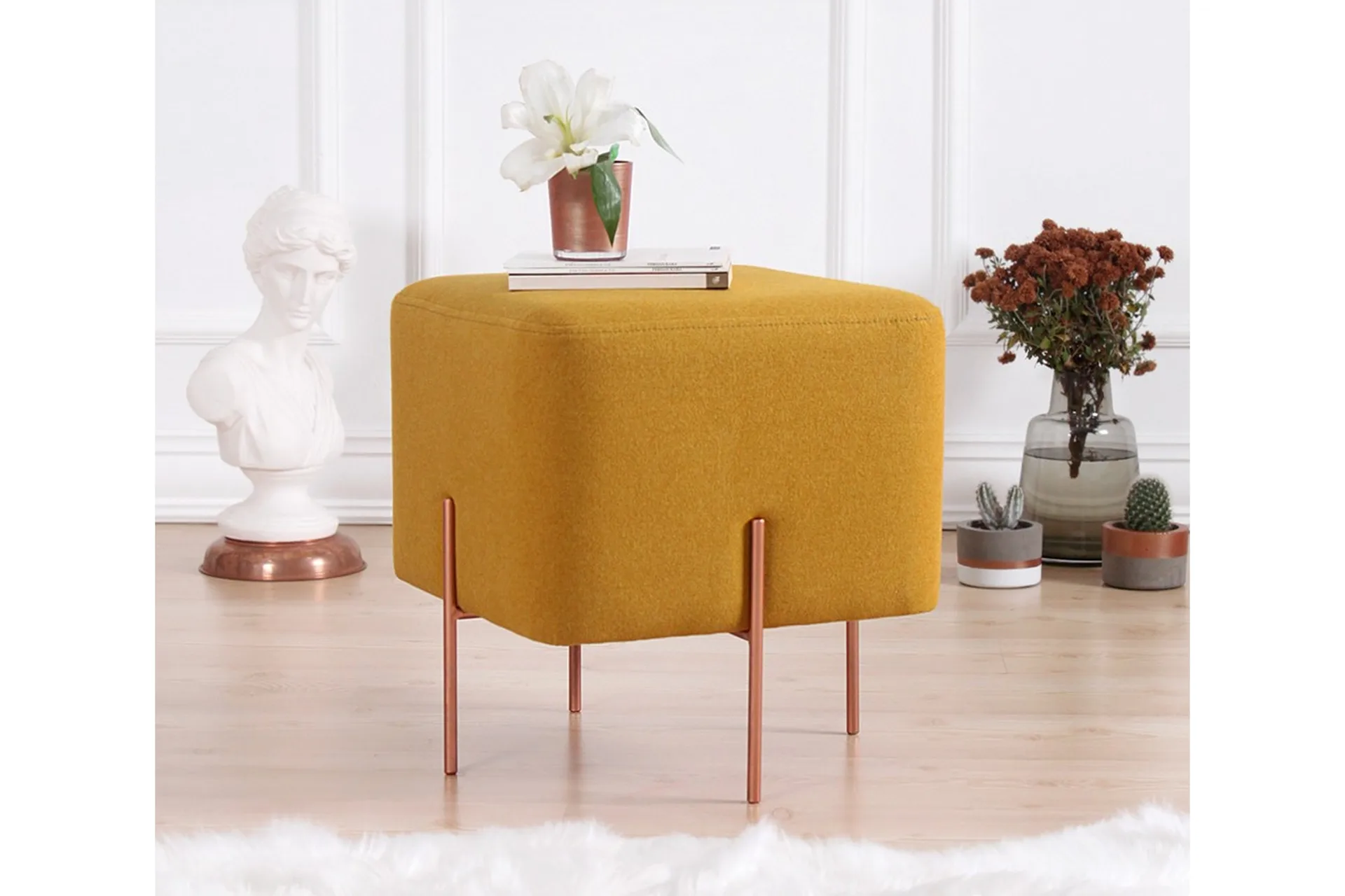 Borden Sittpuff 40 cm Senapsgul - Möbler - Furniturebox