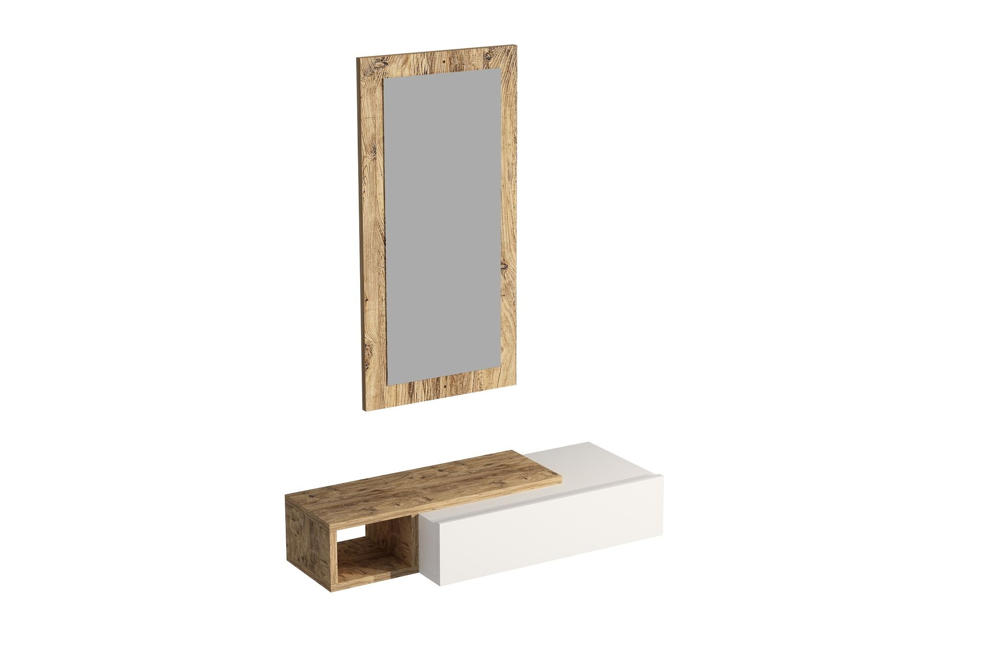 Vien Sidobord 82 cm Brun/Vit - Möbler - Furniturebox