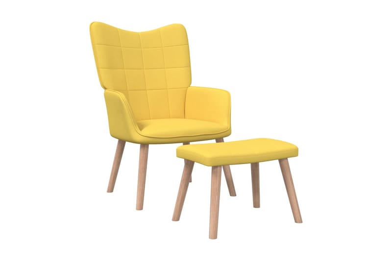 Vilstol med fotpall senapsgul tyg - Fåtöljer - Furniturebox