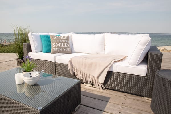 BAHAMAS Loungesoffa 3-sits + Bord Hylla Svart - Utemöbler - Black ...