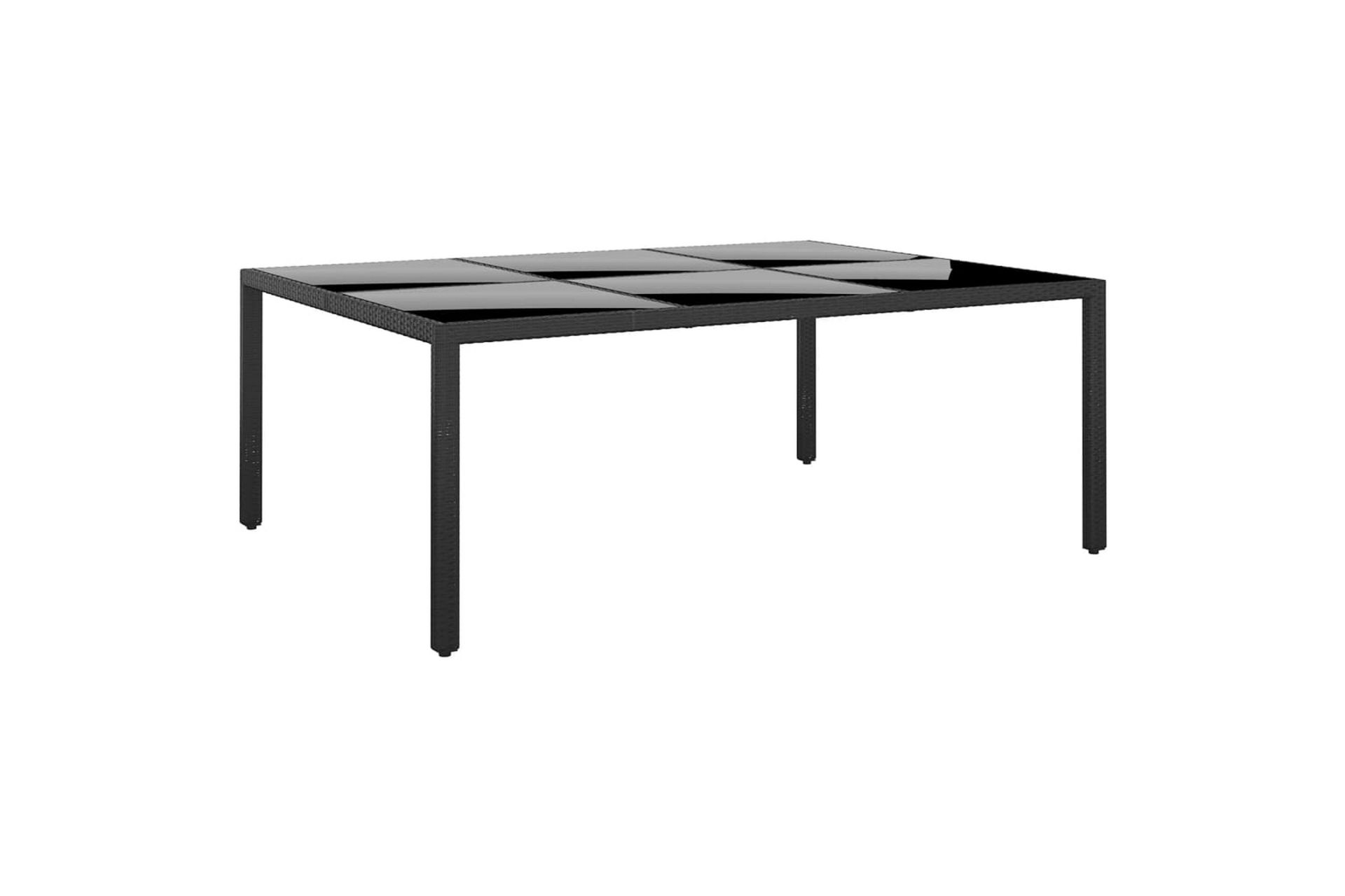 Utebord 200x150x75 cm härdat glas och konstrotting svart - Utemöbler ...